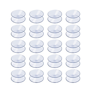 AQUANEAT 20 Pack 0.8/1.2 Inch Double Sided Suction Cups for Glass Table Top Home Organization (0.8 inch)