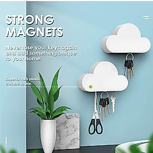 JQYXSS Creative Novelty Cute Cloud Shape Magnetic Magnets Key Holder,Used to Save Keys, Home Decoration, or as a Gift to Friends and Relatives