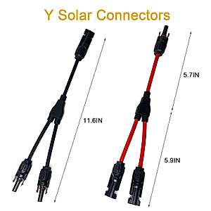 Solar Connectors Y Branch Solar Panel Connector, Solar Cable, Wire Plug Tool Kit for Solar Panel(M/FF+F/MM)