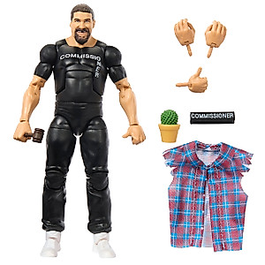 Mattel WWE Elite Collection Action Figure & Accessories, Series #102 Commissioner Foley 6-inch Collectible with 25 Articulation Points & Swappable Hands