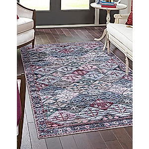 Unique Loom Mangata Collection Area Rug - Maya (Rectangular 10' 6" x 13' 0", Multi/ Blue)