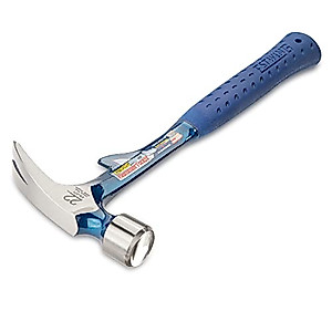 Estwing Hammertooth Hammer - 22 oz Straight Rip Claw with Smooth Face & Shock Reduction Grip - E6-22T, Blue