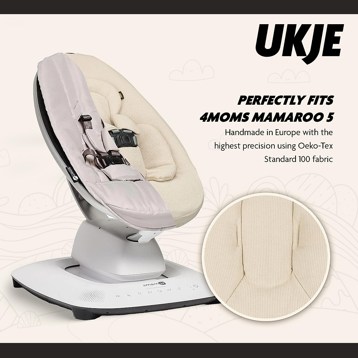 UKJE 4moms mamaRoo 4 Baby Swing Insert- Insert Compatible with 4moms mamaRoo and rockaRoo- mamaRoo Newborn Insert- Infant Insert for mamaRoo- Baby Swing, Baby Rocker Insert- Pink Flowers