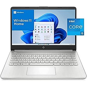HP 2023 Newest 14 Laptop, 14 Inch Display, Intel Core i5 1135G7 Processor, 16GB RAM, 512GB SSD, Intel Iris Xe Graphics, Bluetooth, Webcam, HDMI, Windows 11 Home, Natural Silver