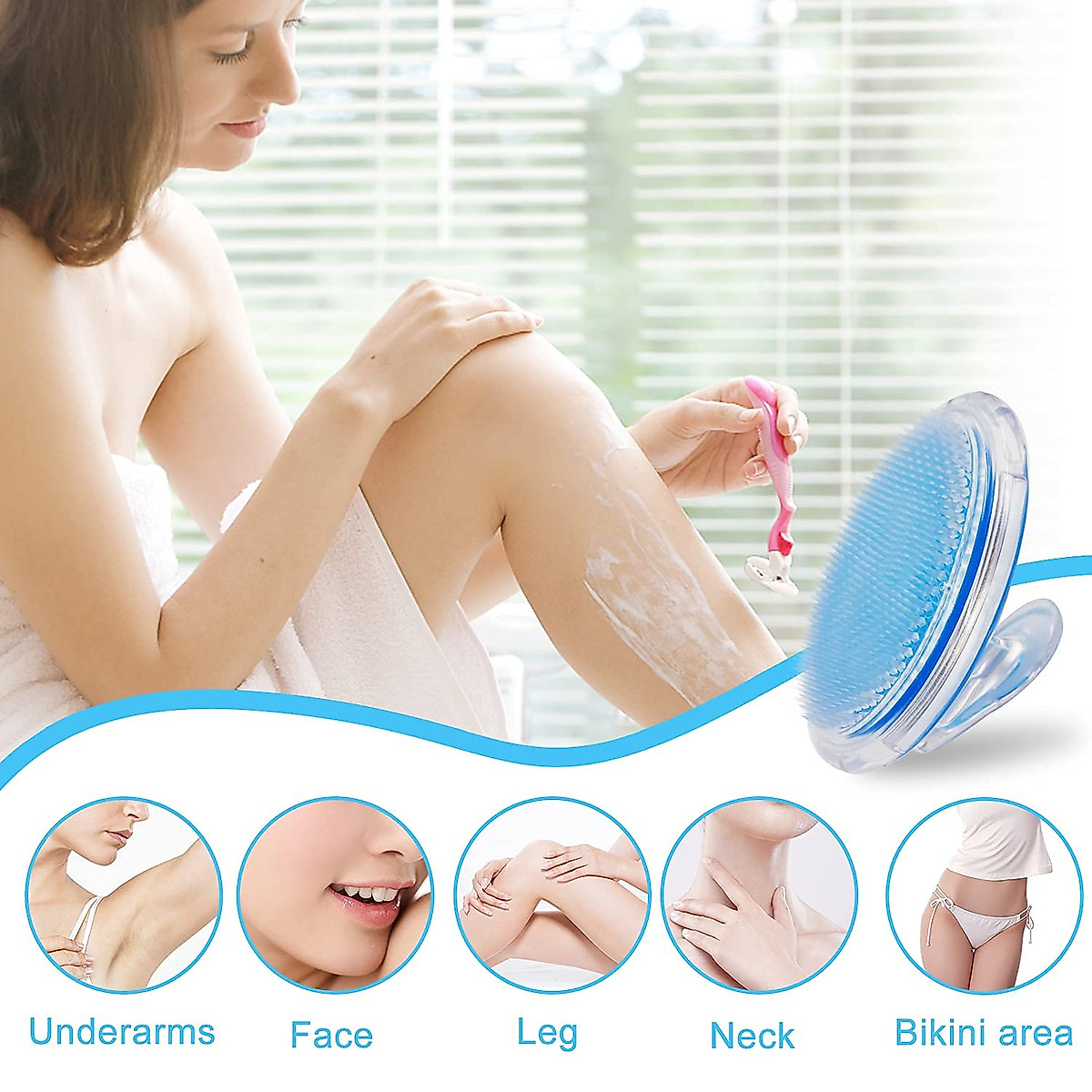 Exfoliating Brush for Treating Ingrown Hairs and Razor Bump - Eliminate Shaving Irritation for Face, Armpit, Bikini Line, Legs, Neck by Boseen