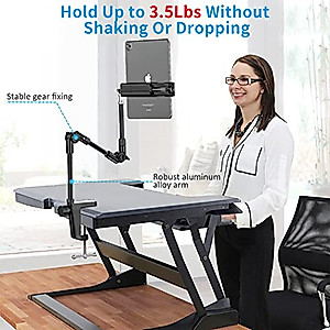 KDD Webcam Stand Camera Mount with Phone Holder, 25 Inch Foldable Flexible Gooseneck Cell Phone Clamp & Table Projector Mount, for Logitech C922 C930e C920S C920 C960 Brio 4K, Gopro Hero 8 7 6 5