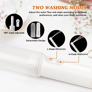 Travel Portable Bidet - Foldable Handheld Bidet Sprayer, with H/L 2 Electric Modes, Toilet Paper Substitutes, for Personal Hygiene Cleaning/Postpartum Care/perineal & Hemmoroid Nursing