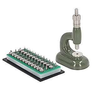 ViaGasaFamido Watch Press Tool Kit 48Pcs Dies Watch Repair Tool Watch Opener Watch Back Case Closer Watchmaker Jewelling Tool Aluminum Alloy Green with Storage Box