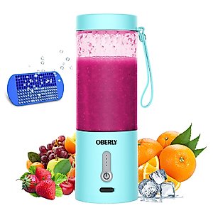 Portable Blender for Shakes and Smoothies, OBERLY Personal Travel Blender for Protein with 4000mAh USB Rechargeable Battery, Crush Ice, Frozen Fruit and Drinks, 18 oz Mini Travel Cup