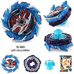 JIMI Bey Battling Top Blade Battle Set, 6 Burst Spinning Tops 1 Launcher Grip Starter Combat Game, Toy Gift for Kids Boys Ages 6 7 8 9 10 11 12+