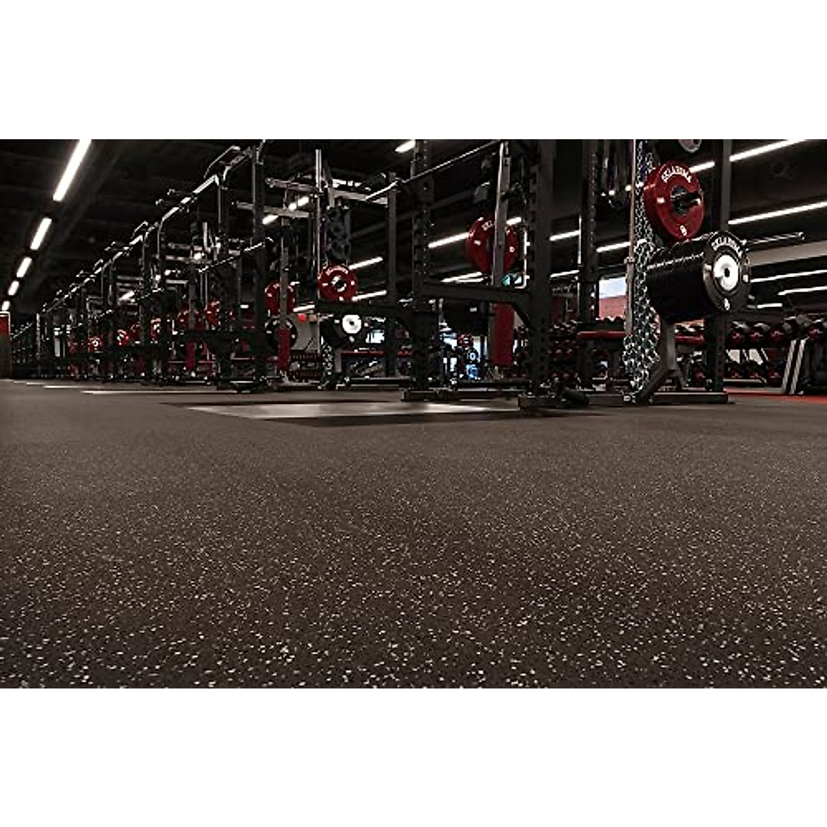 American Floor Mats 3/8in (9mm) Thick Solid Black 4' x 8' Heavy Duty Rubber Rolls, Protective Exercise Mats, Home Gym Rubber Flooring