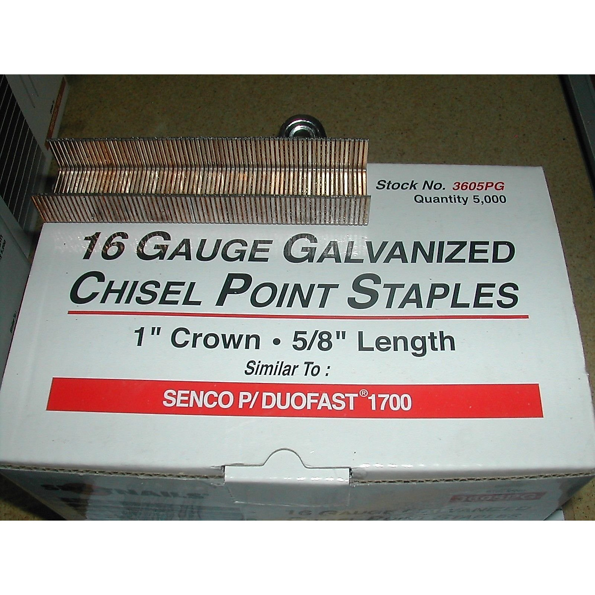 Spotnails 3605PG Wide Crown Staples Senco, DuoFast, Hitachi Type 5/8" Case