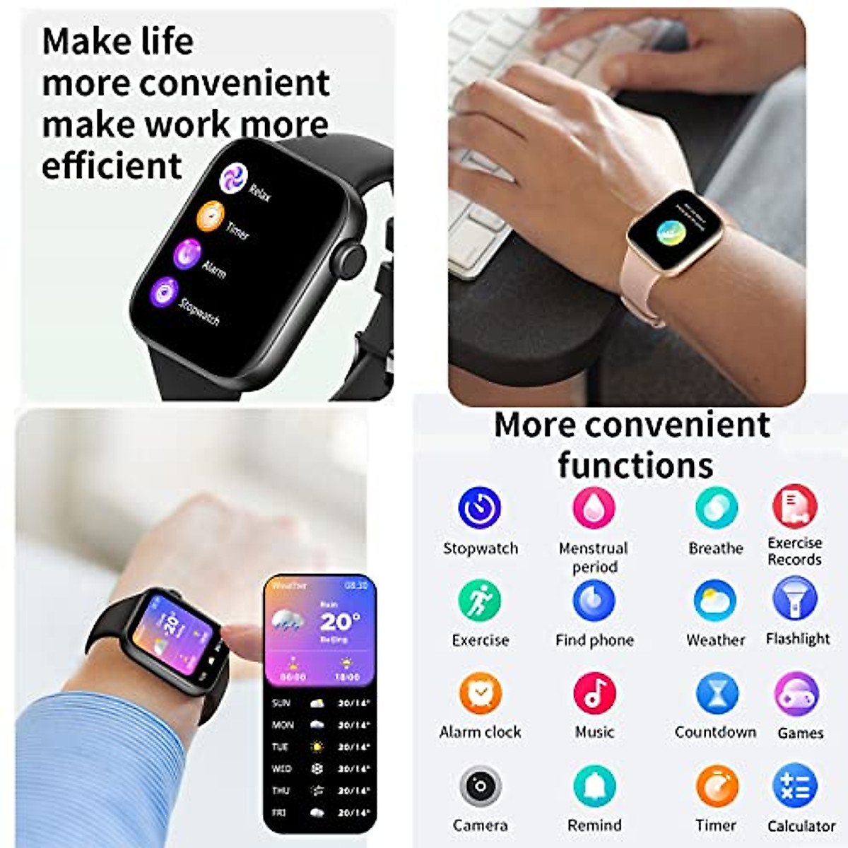 Smart Watch ２０２３ (Answer Make Calls/Voice Control), 1.85‘’ Screen Fitness Watches with 100+ Sports Blood Oxygen Heart Rate Sleep Monitor, SmartWatch for Women Men for Android iOS Phones (Gold)