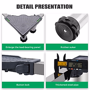 AKZYTUE Washer and Dryer Pedestal with 8 Strong Feet - Adjustable Height 11.4”~12.6” - Adjustable Length and Width 17.7"-27.5" - for Washer and Dryer
