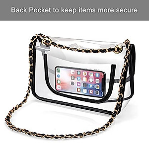 Voikukka Designer Clear Purse Clutch Bag for Women Girls Cute Crossbody Bag Stadium Approved Bags Small Transparent Purse Ladies Concert Clear Seethrough Bag