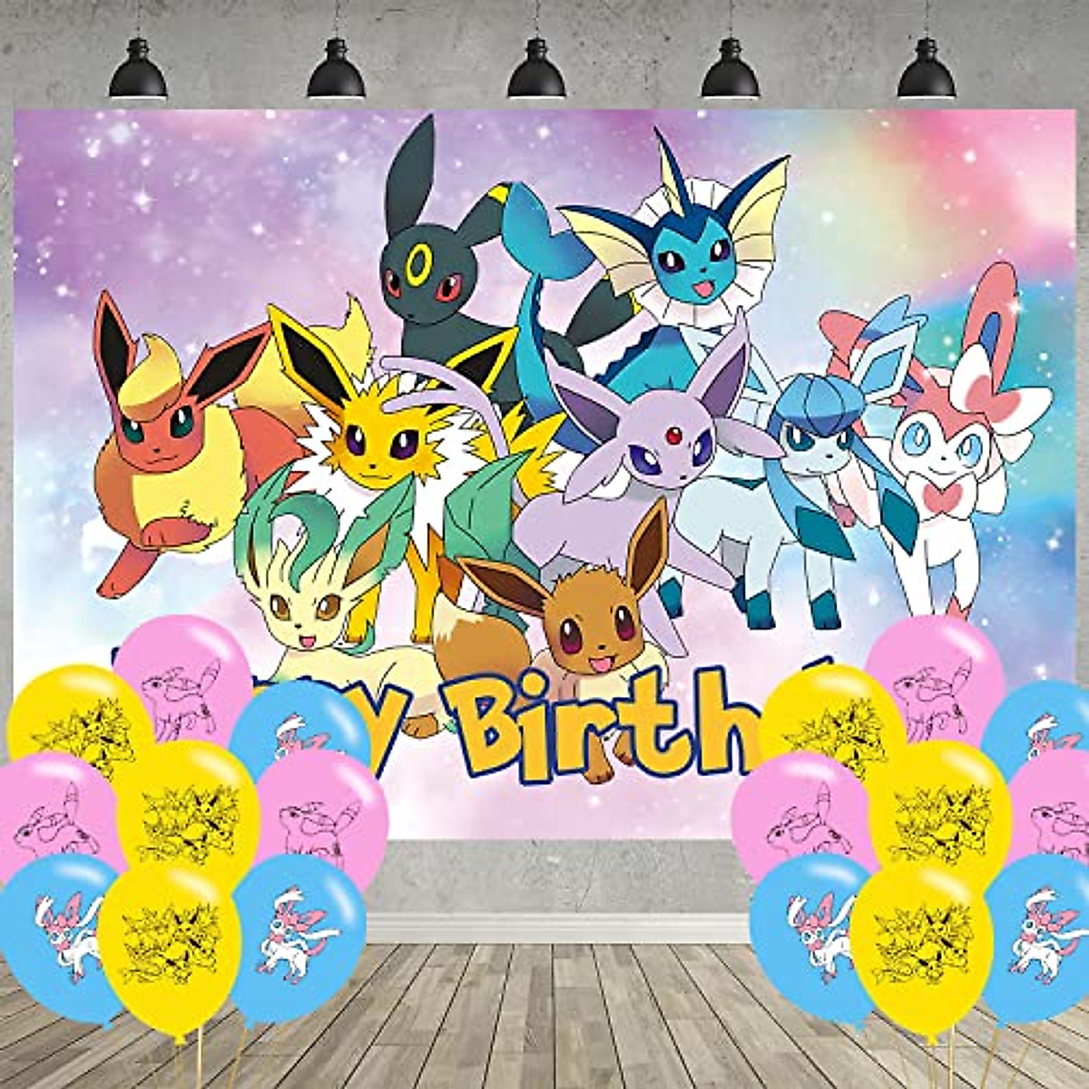 Aesthetic Evolutions Birthday Party Decoration,Aesthetic Evolutions Party Photo Background 5 x 3 FT and 18 Pcs Balloon