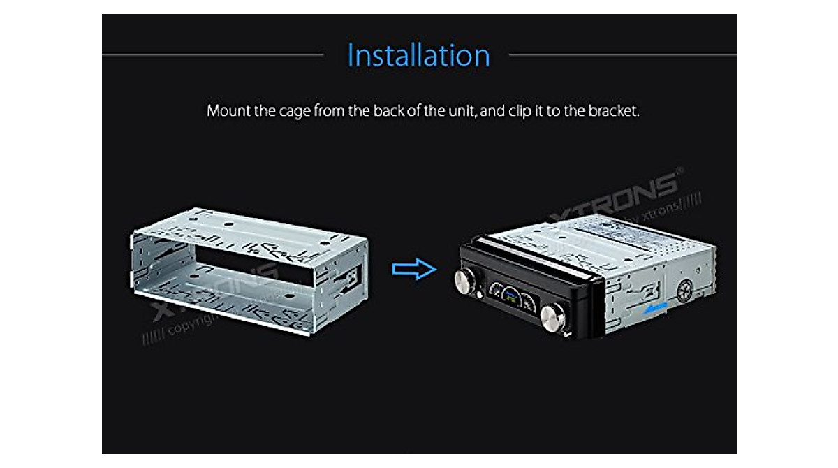 XTRONS Universal Single Din Stereo Radio Fitting Cage Kit