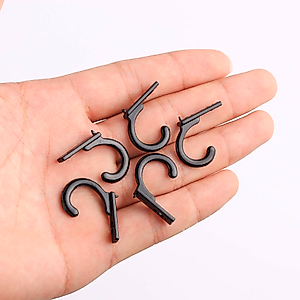 Maosifang Wall Mounted Hook Hangers Metal Hook Single Hook Robe Hook with Screws for Hanging Coat Key Hat Jewelry,30 Sets(Black)