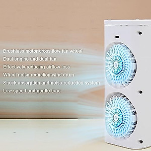 Mini Air Conditioner, Portable Automatic Remote Head Air Conditioner, 3-Speed With Automatic Head Shaking For Home Office Bedroom,Desktop Atmosphere (White)