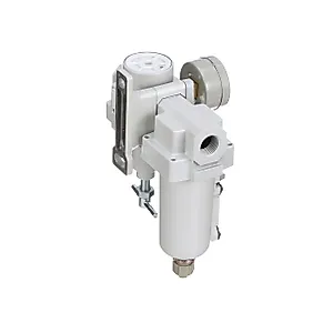 PneumaticPlus SAU420T-N04G-MEP Compressed Air Filter Regulator Combo 1/2" NPT -T-Handle, Manual Drain, Metal Bowl