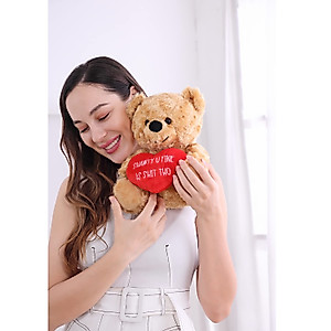 CHOIEO 10" Shawty U Fine Teddy Bear with Heart, Brown Plush Stuffed Animal Teddy Bear, Best Gifts for Girlfriend, Wife, Women, for Valentines Day, Birthday (Brown)