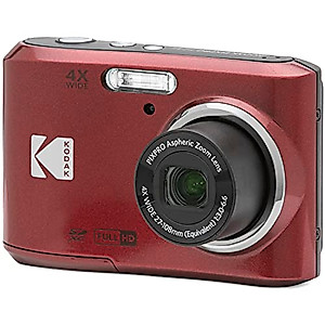 Kodak FZ45RD PIXPRO FZ45 16MP Digital Camera, Red Bundle with Lexar 32GB High-Performance 800x UHS-I SDHC Memory Card + Deco Photo Point and Shoot Field Bag Camera Case
