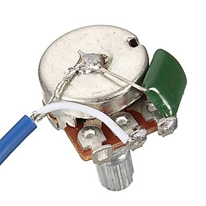 Prewired Wiring Harness Kit Compatible for LP Electric Guitar, 2T2V 500K Pots 3-position Toggle Switch with Jack for Dual Humbucker Gibson Les Pual Style Guitar Electronics Replacements, White Cap