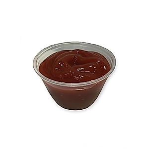 Mr Miracle 2.5 Pound Red White Plaid Paper Food Tray with Clear Plastic 4 Ounce Dip Cups. pack of 50 Sets of trays and Cups