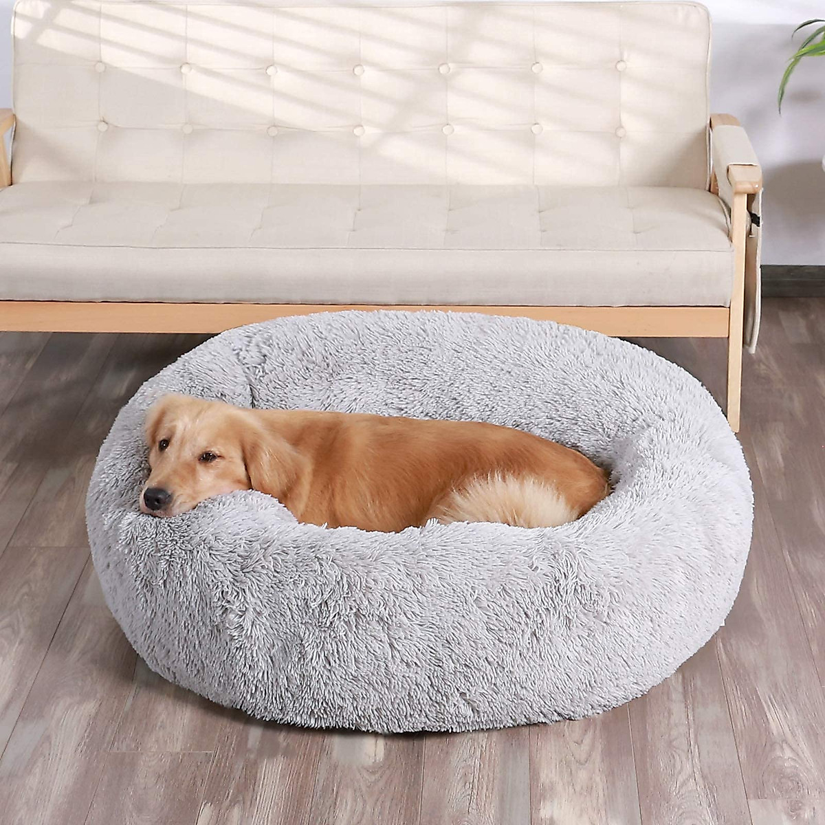 HACHIKITTY Dog Beds Calming Donut Cuddler, Puppy Dog Beds Large Dogs, Indoor Dog Calming Beds XLarge,36''