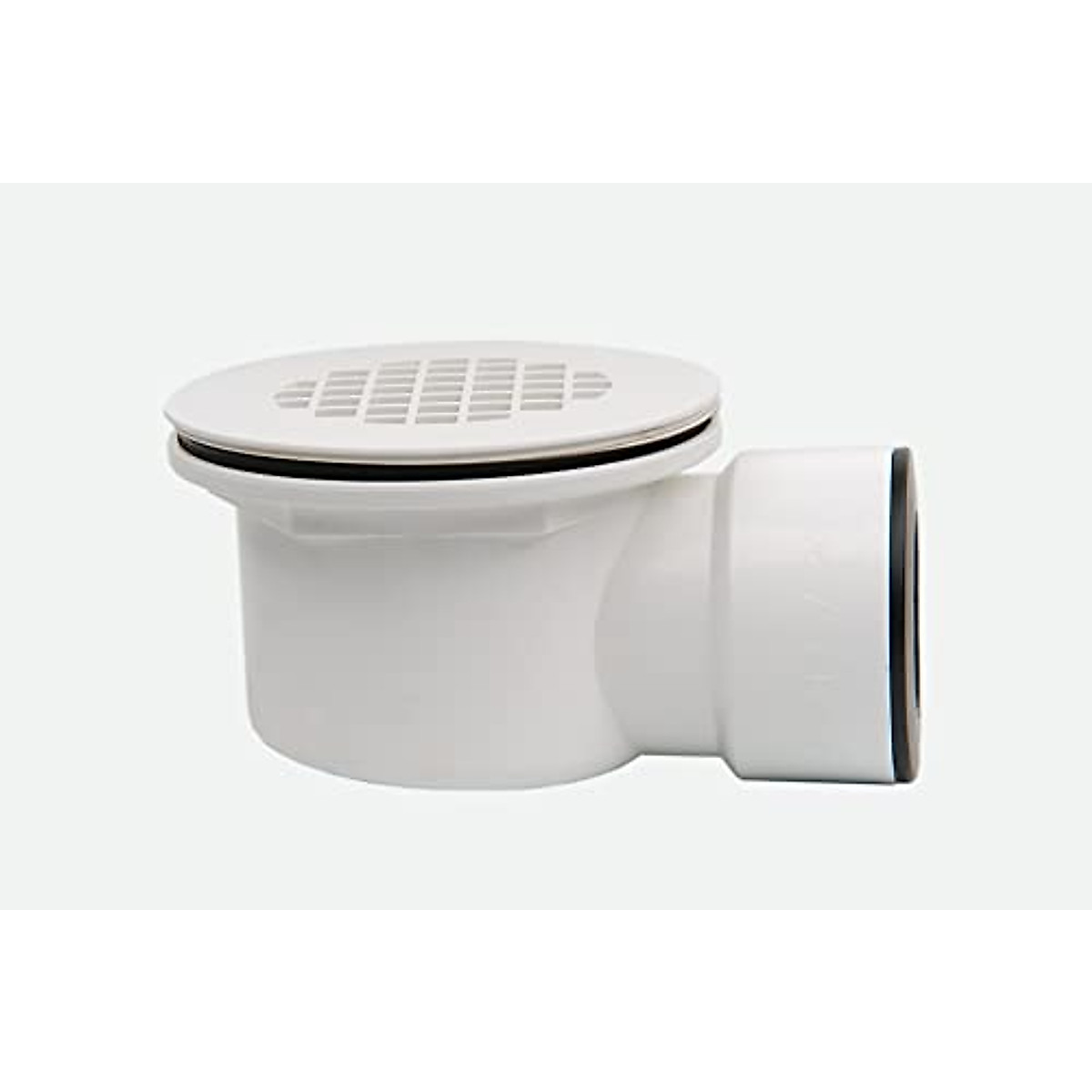 MUCOL Low Profile Shower Base Drain with Perforated Strainer, 2 '' Side Outlet Shower Drain, PVC Drain for Low Profile Shower Drain Trap and Side Outlet Drain Assembly.