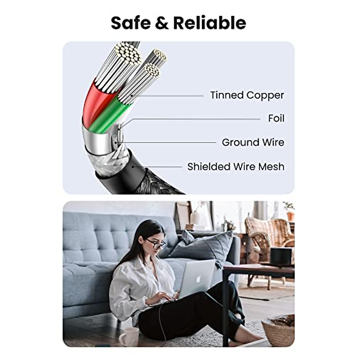 UGREEN USB C Charger Cable 2-Pack 60W PD 3.0 USB C Cable Compatible with Samsung Galaxy S23/22/Z Fold/Z Flip, Google Pixel 7/6A MacBook Air iPad Pro/Mini iPad 10, PS5, Switch, etc. 6.6FT