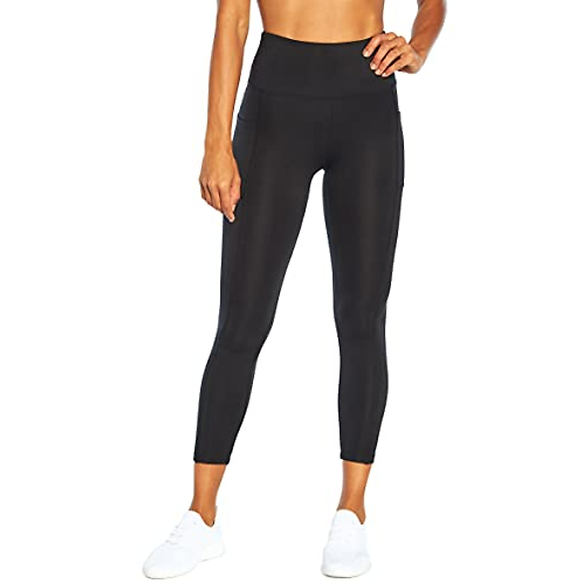 BALLY TOTAL FITNESS High Rise Pocket Ankle Legging, Black, Medium (FLL1000A)