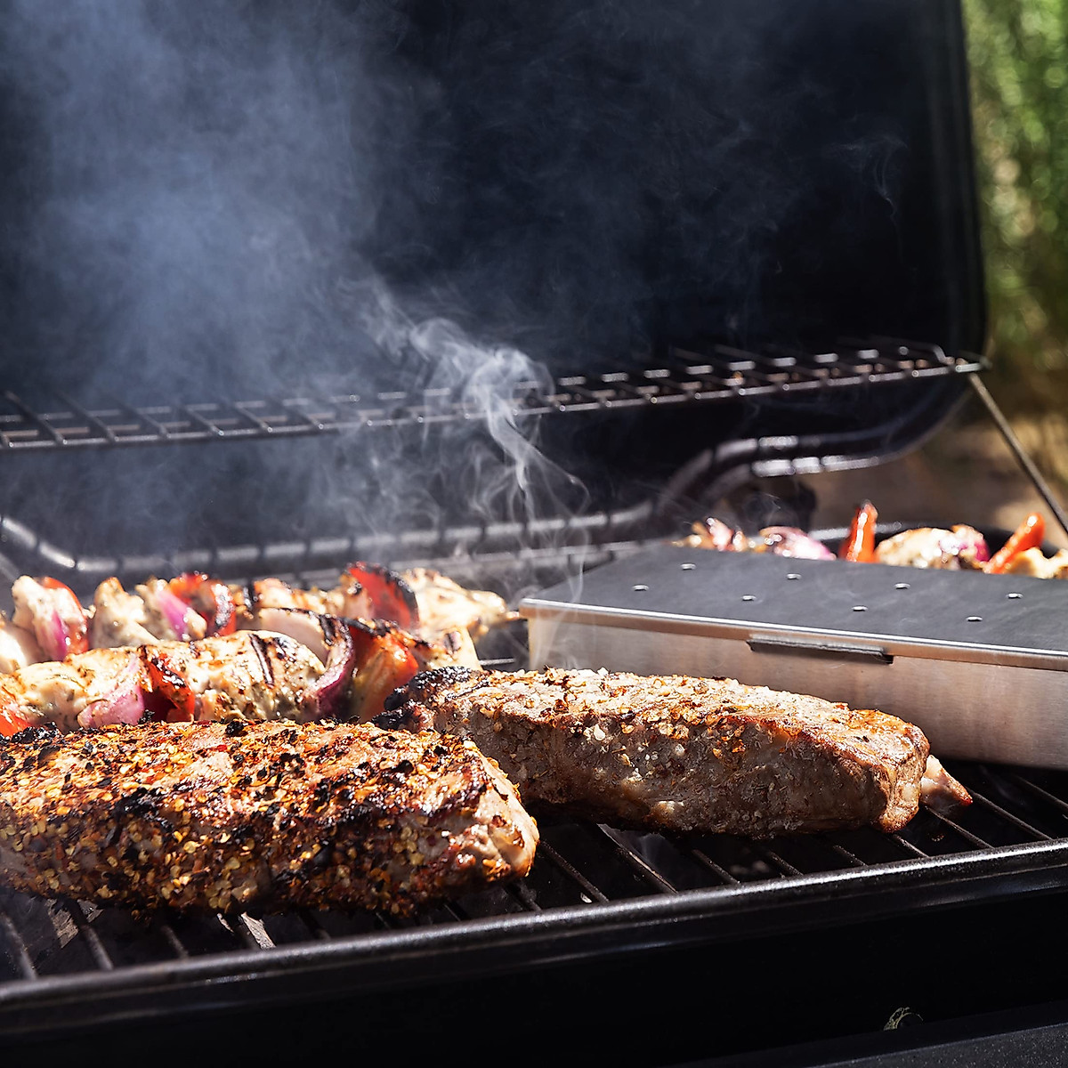 Smokehouse by Thoughtfully, Gourmet Grilling Spice Set in Mini Glass Bottles, Vegan and Vegetarian, Grill Seasoning Flavors Include Caribbean, Jamaican Jerk, Jalapeno, Montreal and More, Pack of 10