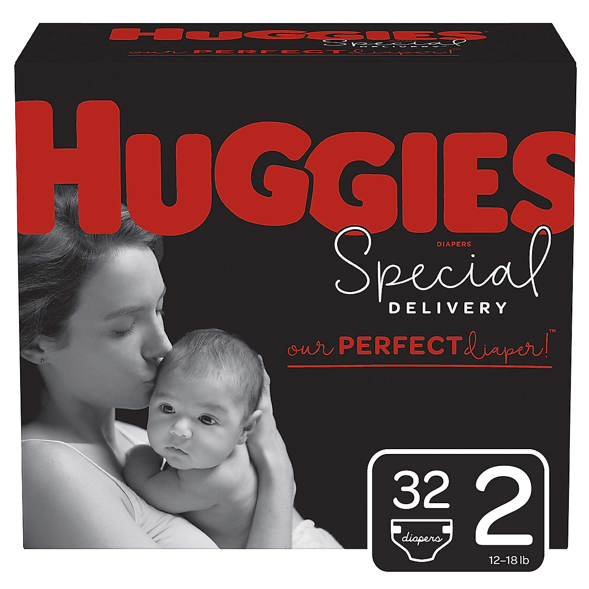 Huggies Special Delivery Hypoallergenic Diapers, Size 2 (12-18 lb.), 32 Ct, Jumbo Pack