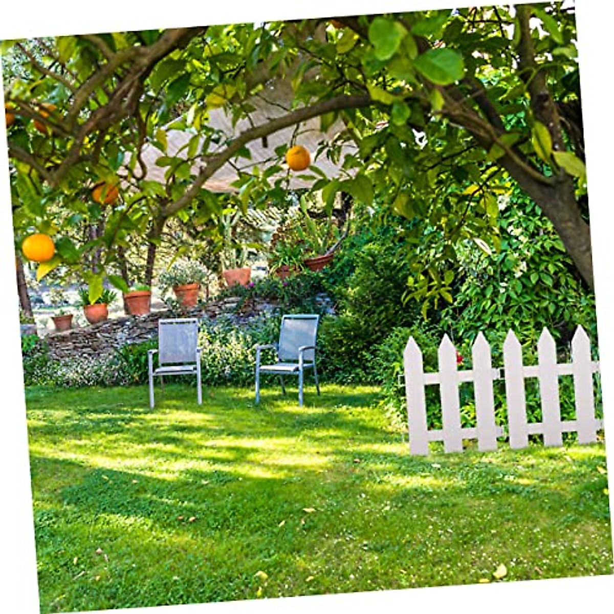 JEWEDECO 5 Sets The Fence Courtyard Fence Picket Fence Fencing No Dig Fence Garden Fence Panel Garden Edging Wood Decorative Fence Panels Picket Garden Fence Fold Plastic Small Fence White