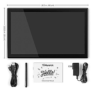 Aluratek 17.5" WiFi Digital Picture Frame, Touchscreen IPS LCD Digital Picture Frame, 16GB, Wireless Photo Sharing, Stylish Black Frame, Easy Setup