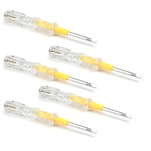Heyiarbeit 2pcs Voltage Tester AC/DC 100-500V Tester Screwdriver with 3.5mm Slotted Phillips Screwdriver Circuit Tester Pen Electric Contact Voltage Tester for Circuit Test, Clear and Yellow