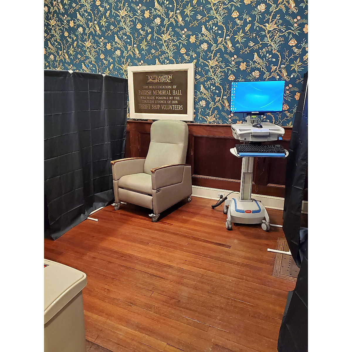 Portable Room Divider | Privacy Screen | Room Divider for Education, Clinics, Biometric Screenings, Health Screenings and Travel | No Tools Required | Dark Blue