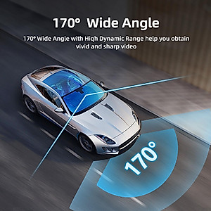 REIZIX Dash Cam 1080P Full HD, 64G SD Card, On-Dashboard Camera Video Recorder Dashcam for Cars with 3" IPS LCD Display, Night Vision, WDR, Motion Detection, Parking Mode, G-Sensor, 170° Wide Angle