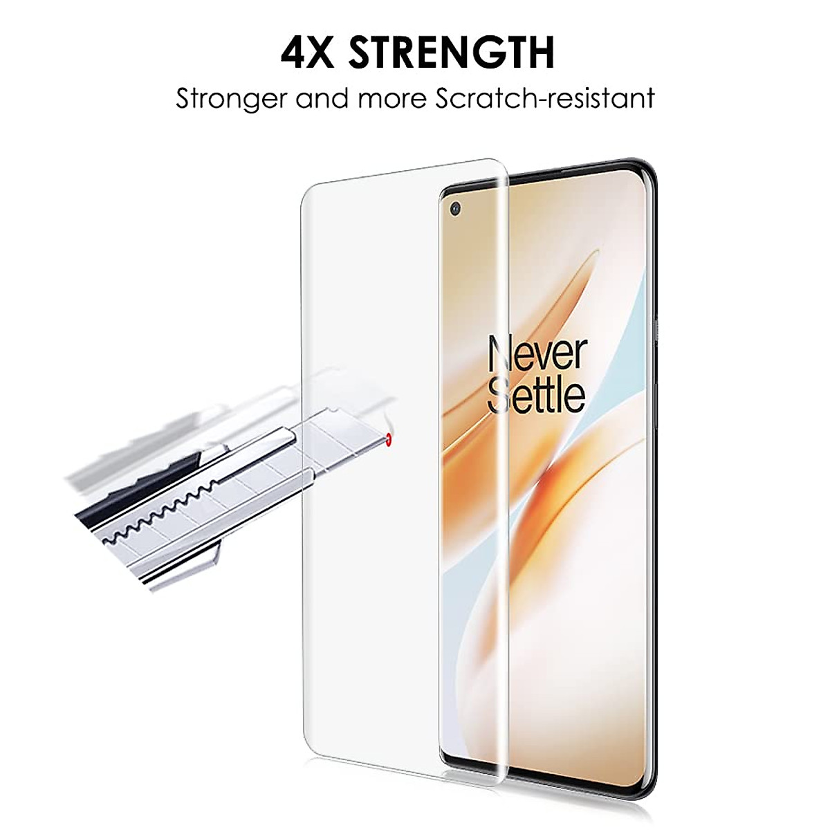 Akcoo [3 Pack OnePlus 8 Pro Screen Protector Tempered Glass, UV Set, Full Screen Adhesive, Scratch Repair,Sensitive Touch,Fingerprint-ID Compatible