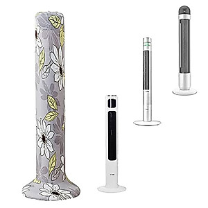 VIOKKO Tower Fan Dust Cover Dustproof Tower Cover Washable Tower Sleeve Dust-Proof Protective Cover for Household Tower Fan Pedestal Fan Floor Fan Stand Fan Decoration (Gray Flower)