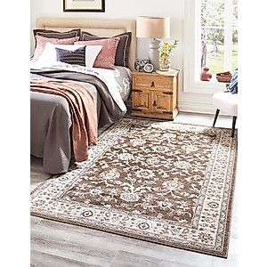 Rugs.com Charlotte Collection Rug – 2' x 3' Brown Low-Pile Rug Perfect for Living Rooms, Large Dining Rooms, Open Floorplans