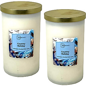 Mainstays 19oz Frosted Glass Scented Candles 2-Pack (Country Holiday)