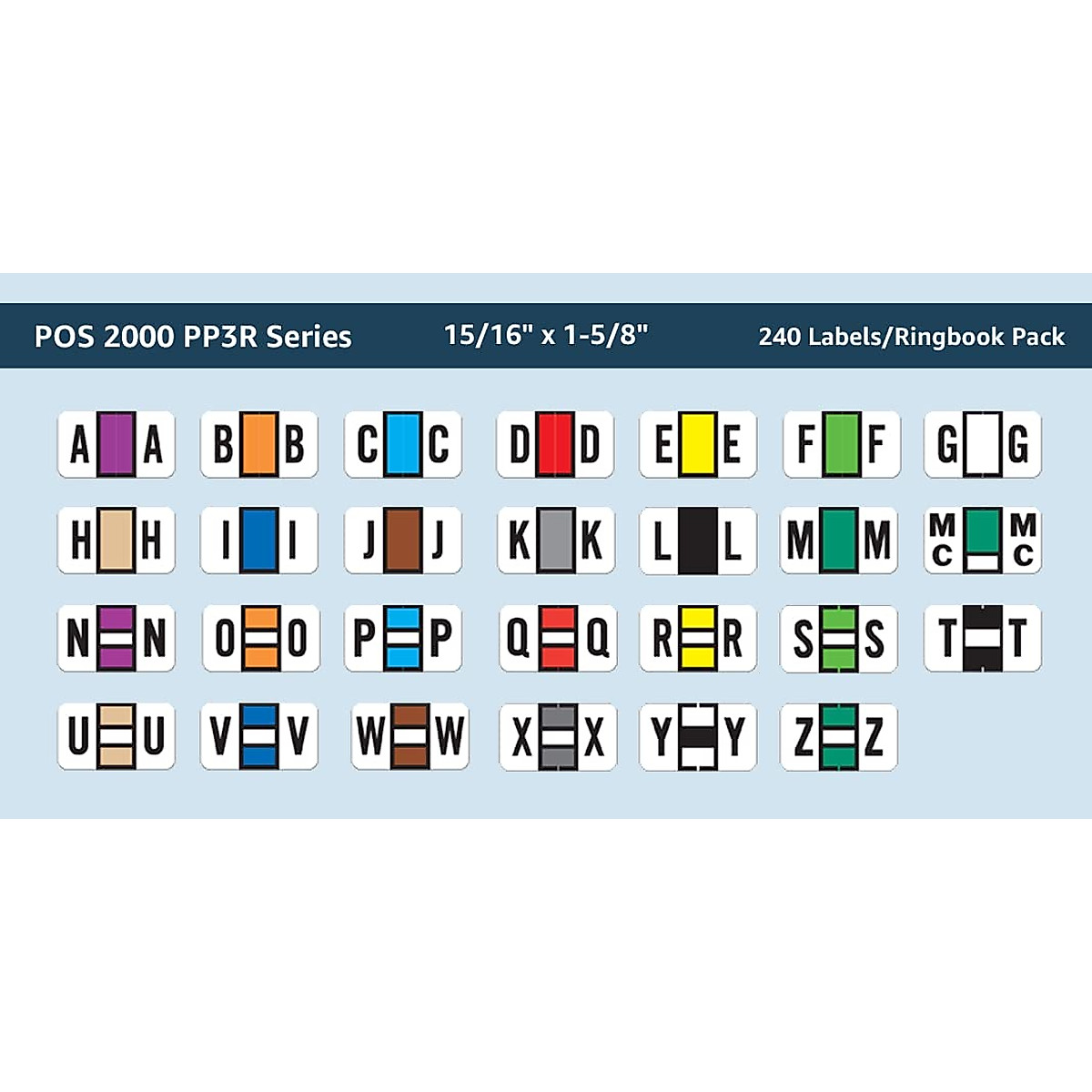 Doctor Stuff - File Folder Labels, Ringbook Sheets, Alphabet Letter R, POS 2000 - PP3R Match Compatible Alpha Stickers, Yellow, 15/16" x 1-5/8", 240 Labels per Pack