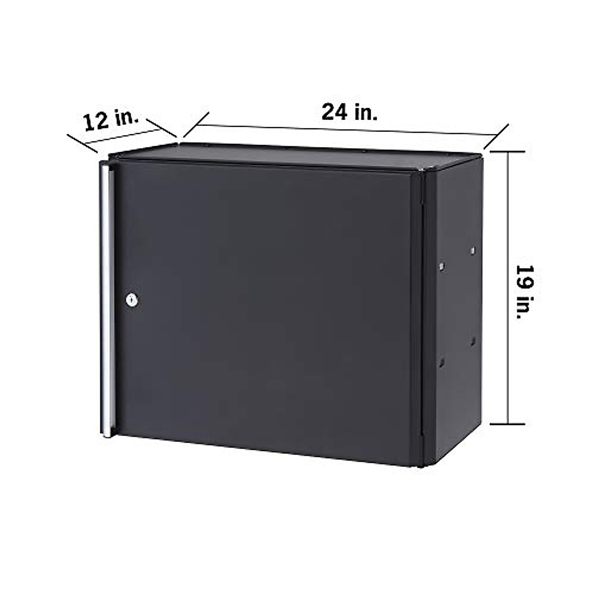 TRINITY 24 Inch Garage Storage Cabinet, 22 Gauge Steel, Wall-Mount, Adjustable Shelf and Reversible Door for Tools, Cleaning Supplies, and More, Black