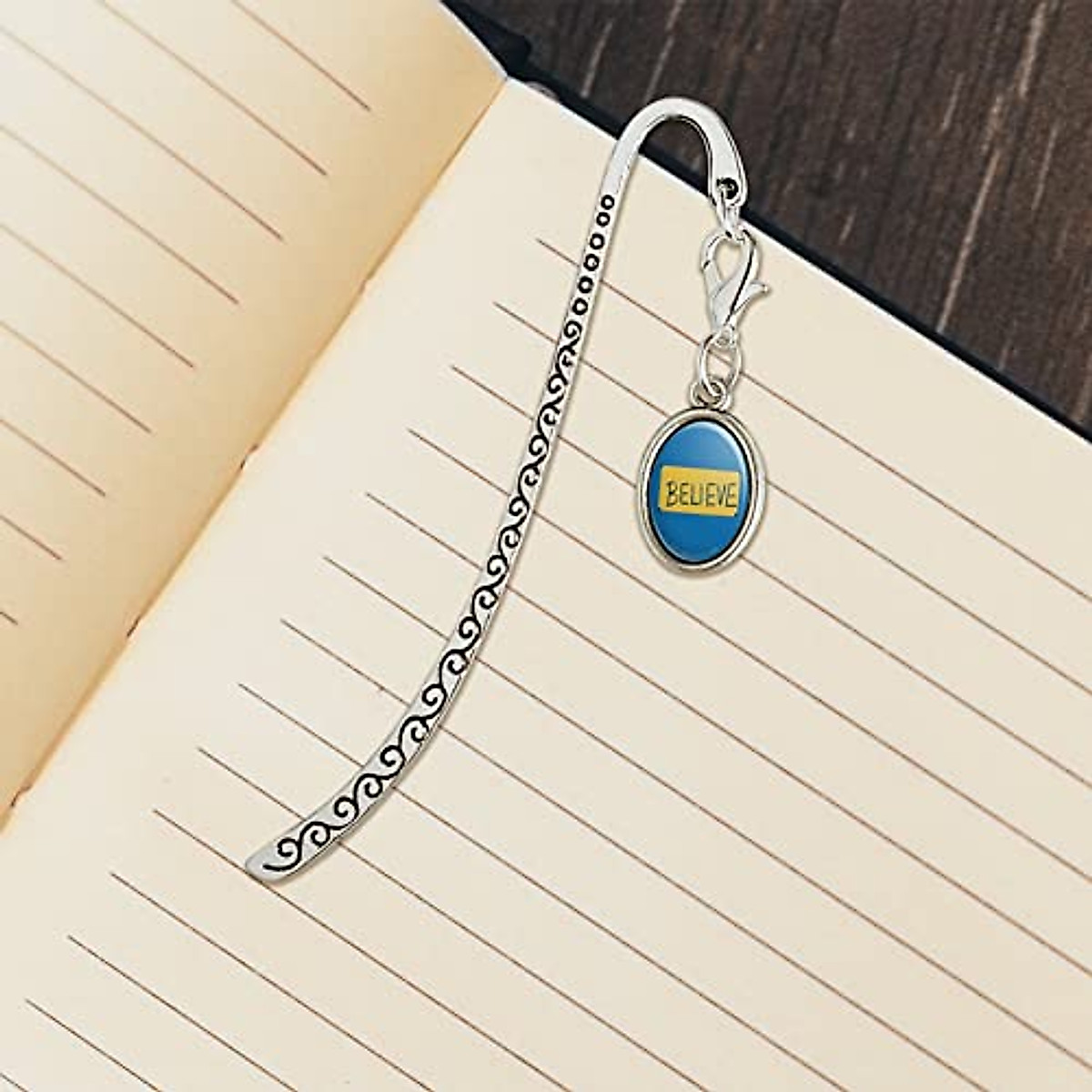 Ted Lasso Believe Metal Bookmark Page Marker with Oval Charm