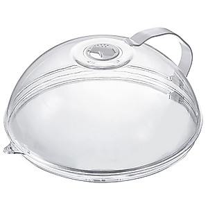 Vishui Thickened Microwave Splatter Cover for Food, Transparent Polycarbonate Upgrade Microwave Lid with Handle, Adjustable Vents Microwave Splatter Guard Cover, BPA-Free