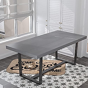 72” Kitchen & Dining Room Tables for 6-8 Person, Modern Farmhouse Rectangular Dining Table 72 with Metal Frame, 36 by 72 Dining Room Table for Home Office Furniture