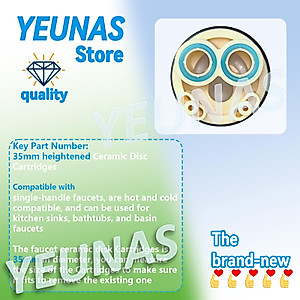 35mm Faucet Ceramic Disc heightened Cartridge Plastic Single Handle Water Mixer Bath Basin Shower Lever Control Valve, Ceramic Disc Cartridge Faucet Valve Replacement Accessories (1 Pack)