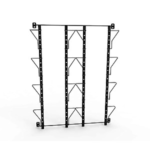 FixtureDisplays® Up to 9.5" Wide 8-Pocket Adjustable Display Rack, Wall Mounted Greeting Post Card Christmas Holiday Card Holders 11608-BLACK-DOUBLE-NF